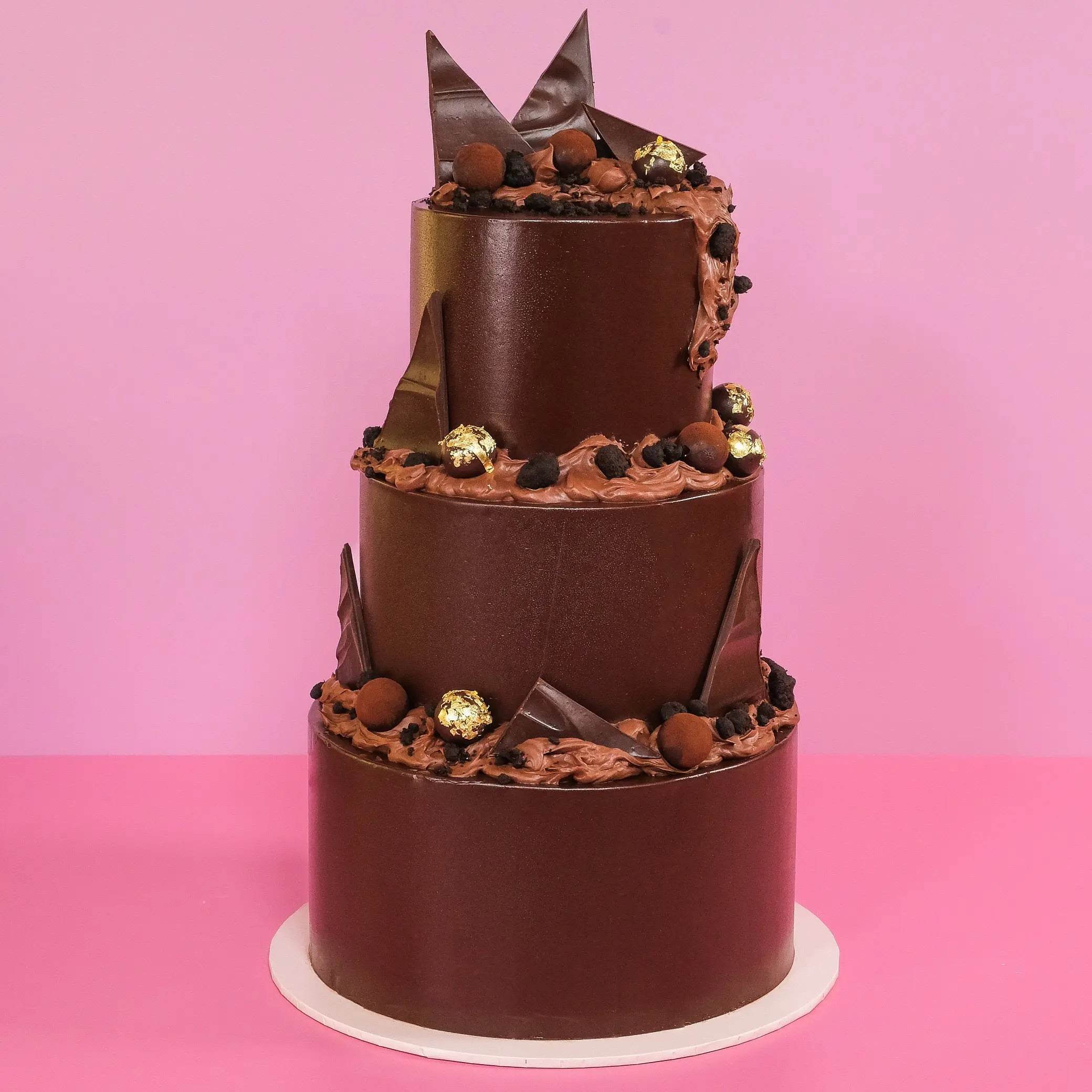 Ultimate Chocolate 3 Tier Cake | Wedding Cakes in London – Crumbs & Doilies